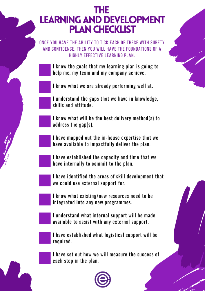 Learning Plan Checklist Landing Page